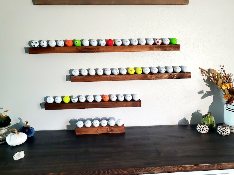 Rustic Golf Ball Display Wall Rack, Golf Display, Golf Ball Holder ...