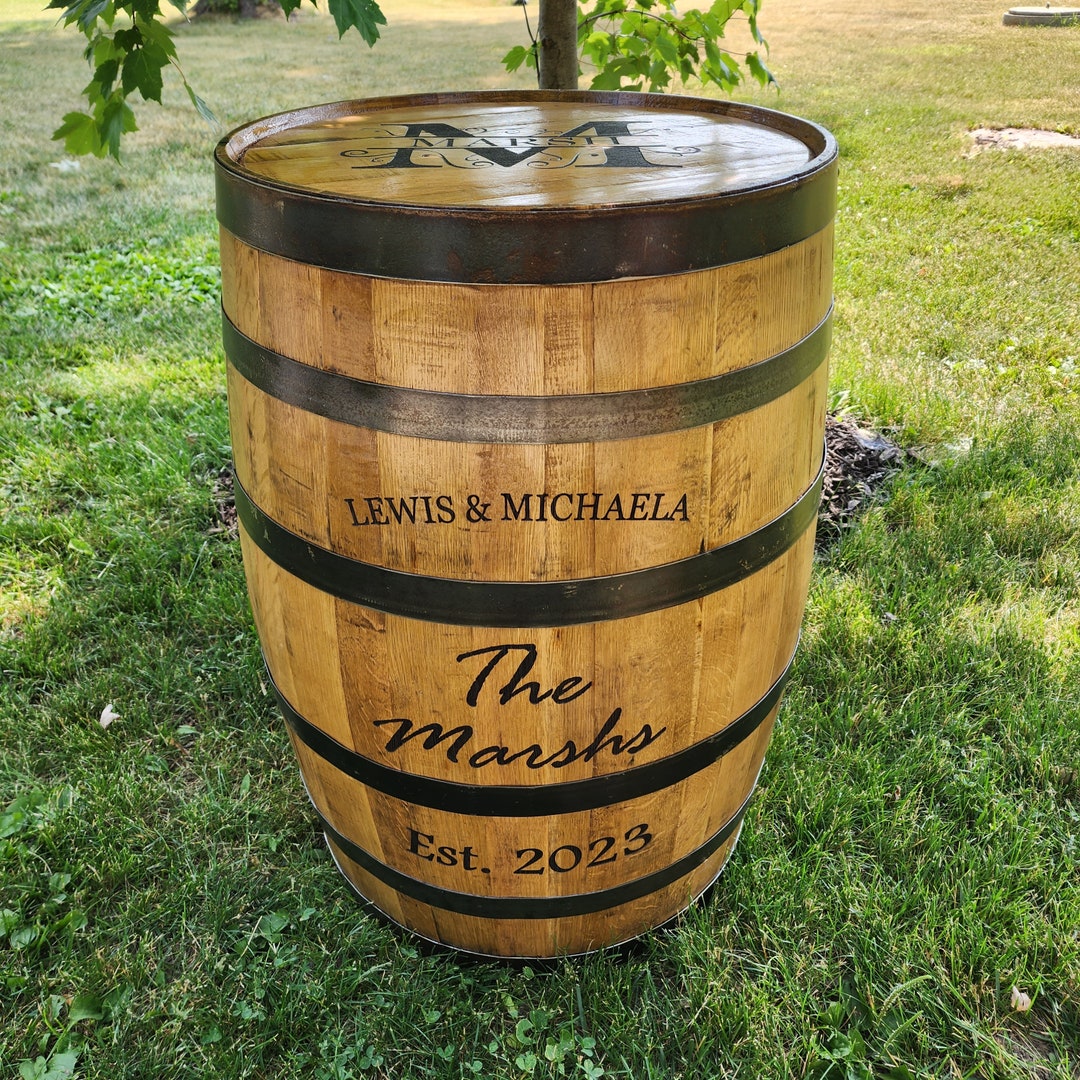 Personalized Wedding Barrel, Engraved, Whiskey, Bourbon, Rustic Home ...