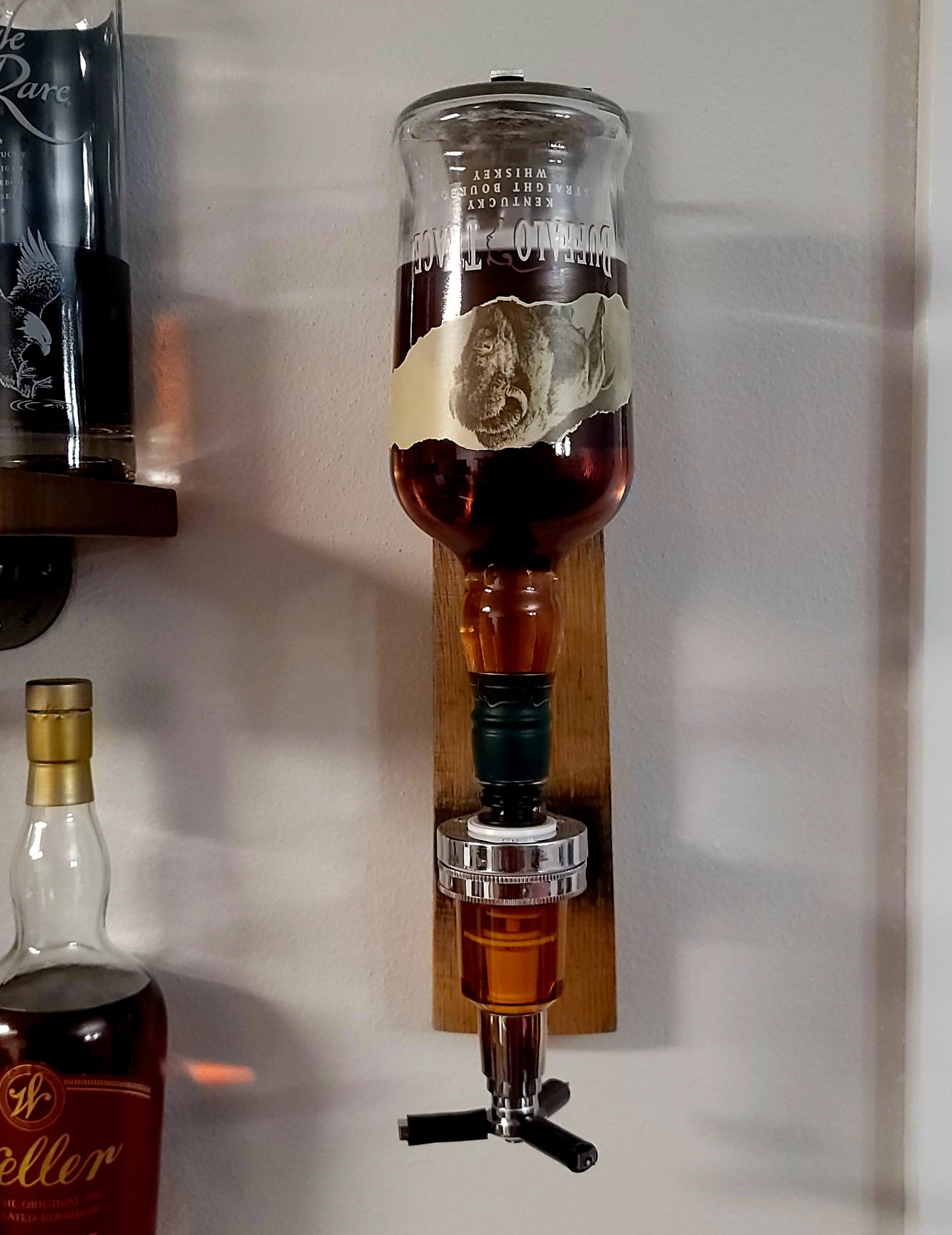 Bourbon Dispenser Stave Liquor Dispenser Wall Mount Liquor - Etsy