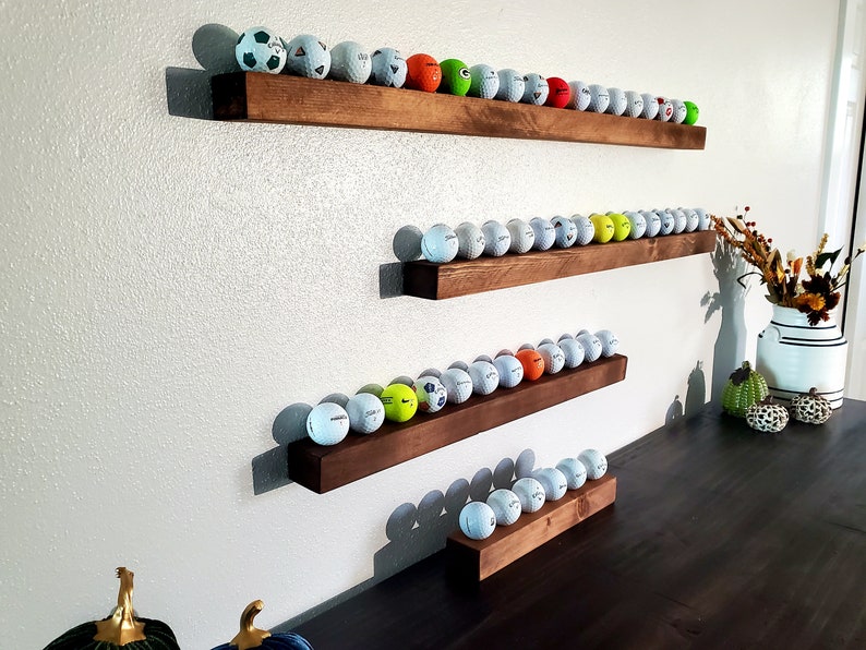 Rustic Golf Ball Display Wall Rack, Golf Display, Golf Ball Holder ...