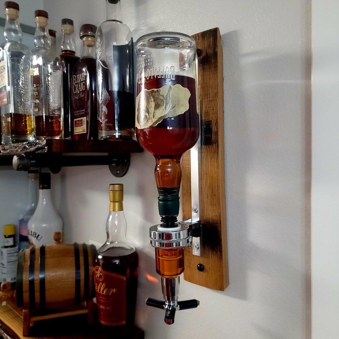 Bourbon Dispenser Stave Liquor Dispenser Wall Mount Liquor - Etsy