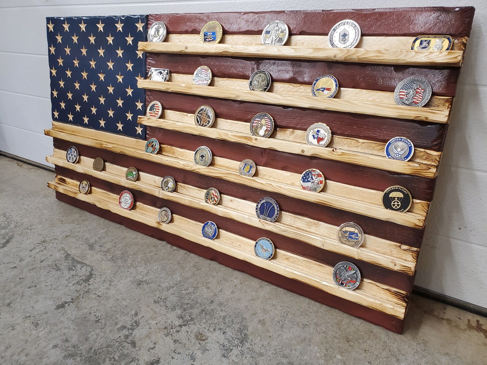 Rustic Challenge Coin Holder Flag Wood American Flag Pallet - Etsy