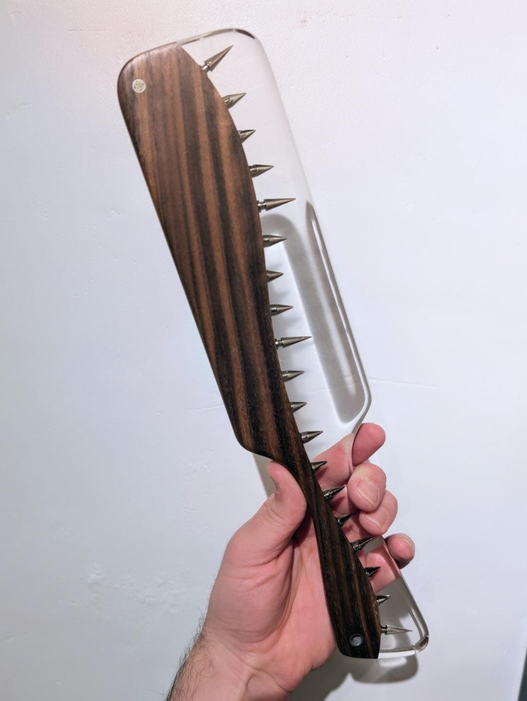 Primal Edge | Black Walnut Spiked Spanking Paddle | Luxury Artisan BDSM ...