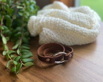 Leather Scarf Cuff | Etsy