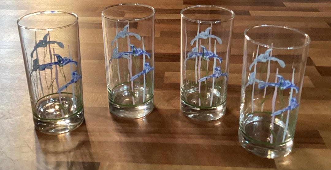 Corelle Shadow Iris Purple 16 Oz Tall Beverage Glasses Set of 4 - Etsy