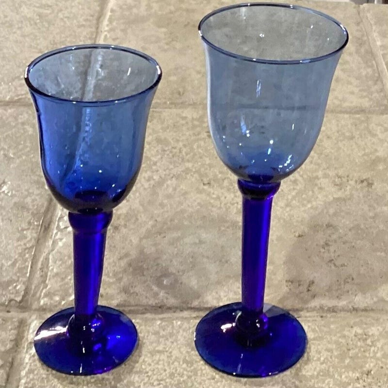 Cobalt Blue Glasses - Etsy