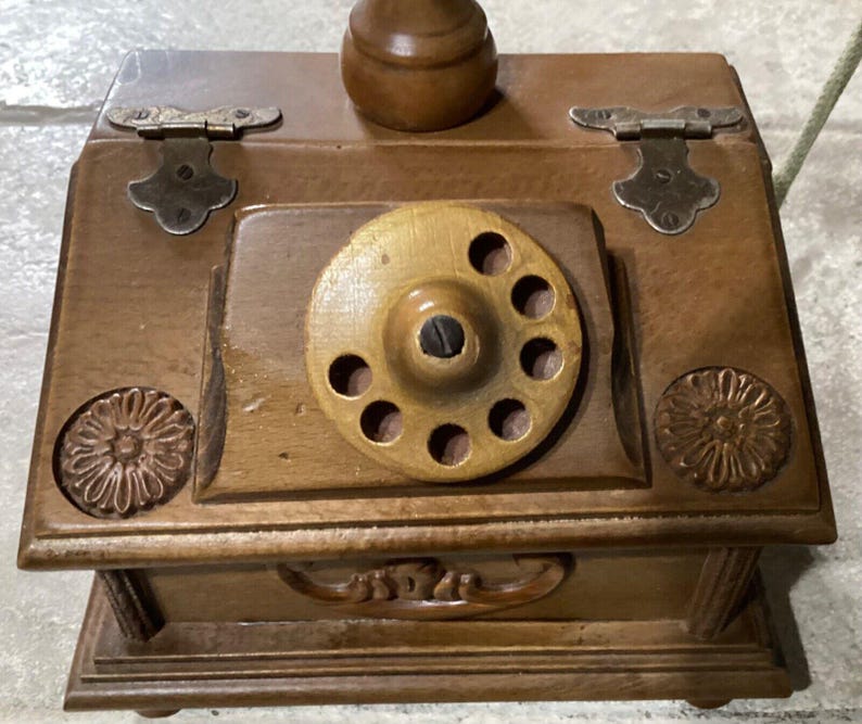 Phone Wood Box Decorative Object for Display Handcraft Italian Vintage ...