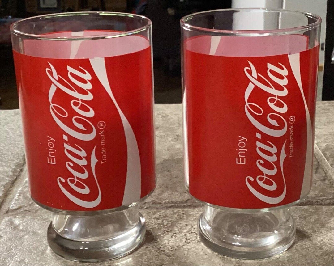 Set of 2 ~ Enjoy Coca-cola Coke Drinking Glasses - Etsy