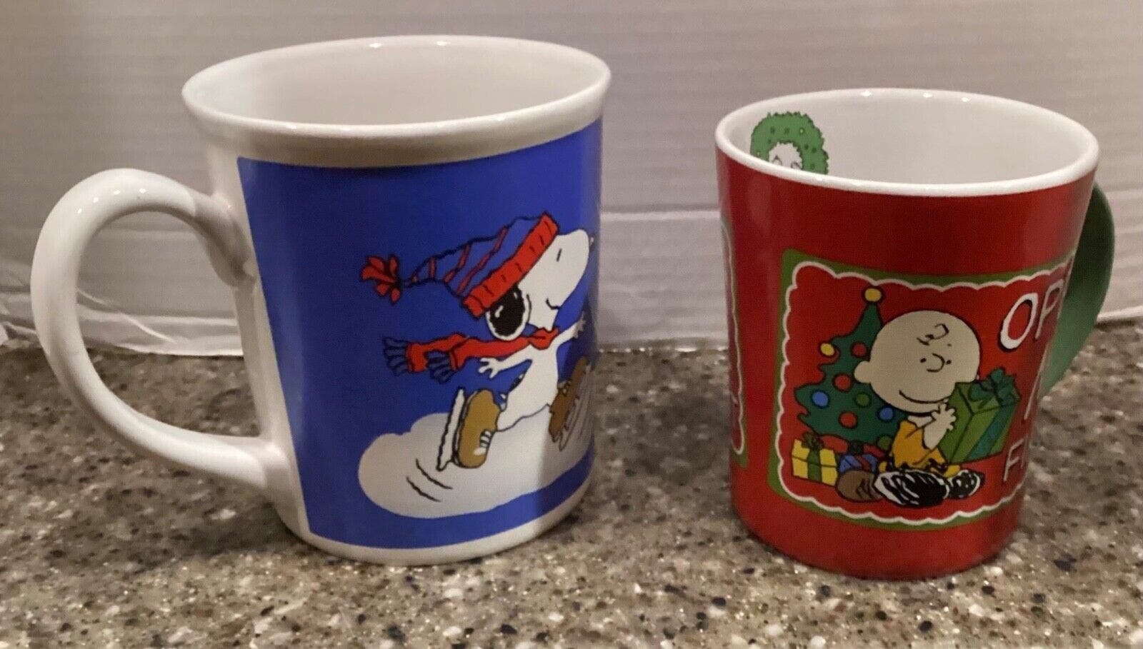 Peanuts Charlie Brown Open Me First & Large Snoopy Ice Skating Winter ...