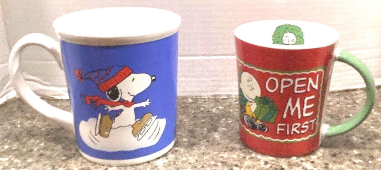 Peanuts Charlie Brown Open Me First & Large Snoopy Ice Skating Winter ...