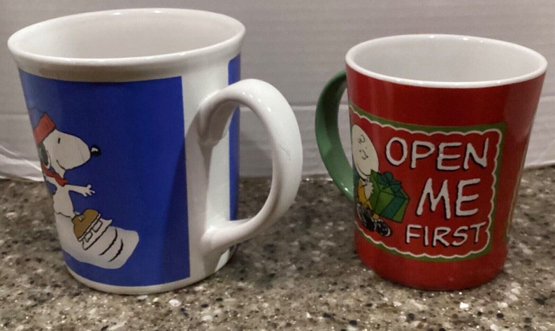 Peanuts Charlie Brown Open Me First & Large Snoopy Ice Skating Winter ...