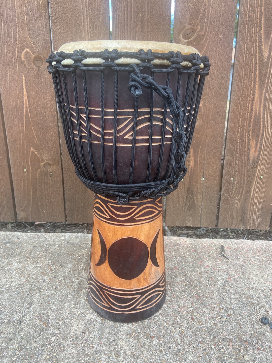 Triple Goddess, Handmade 20" Tall Deep Carved Djembe Bongo Drum M9 ...