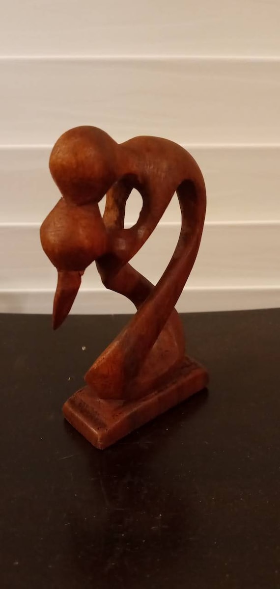 Handcarved Mini 4 Abstract Lovers Romance Couple Statue Sculpture ...