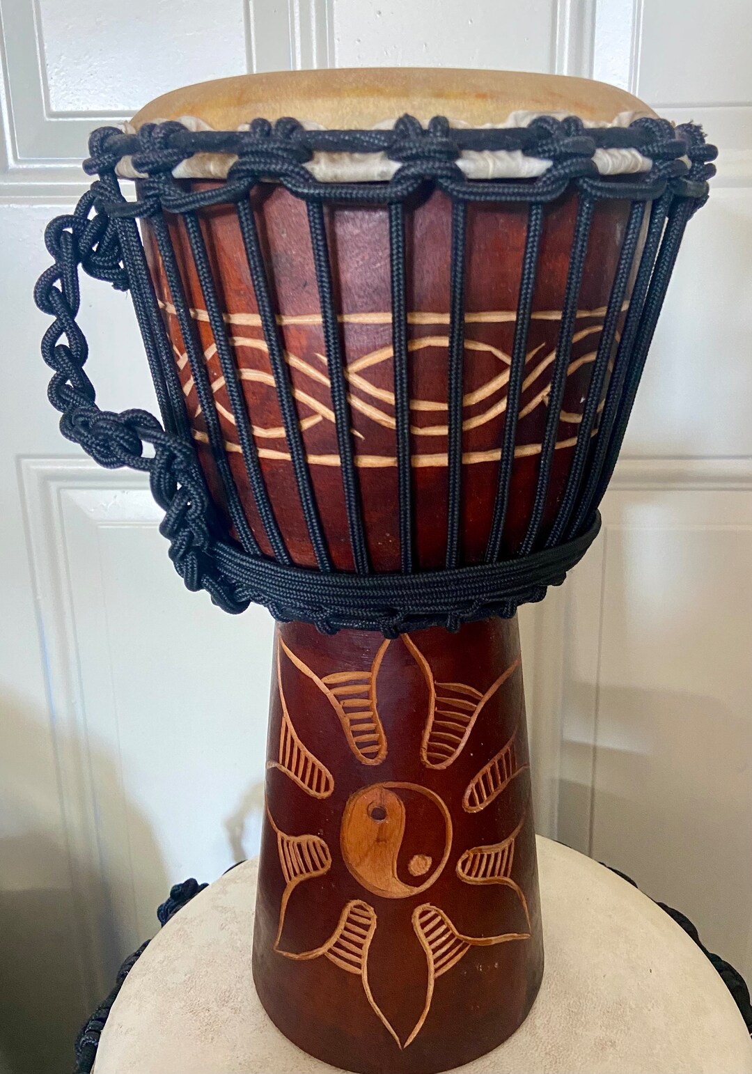CLEARANCE SALE Handmade 16 Tall Mahogany Djembe Bongo Drum, Model M6 ...