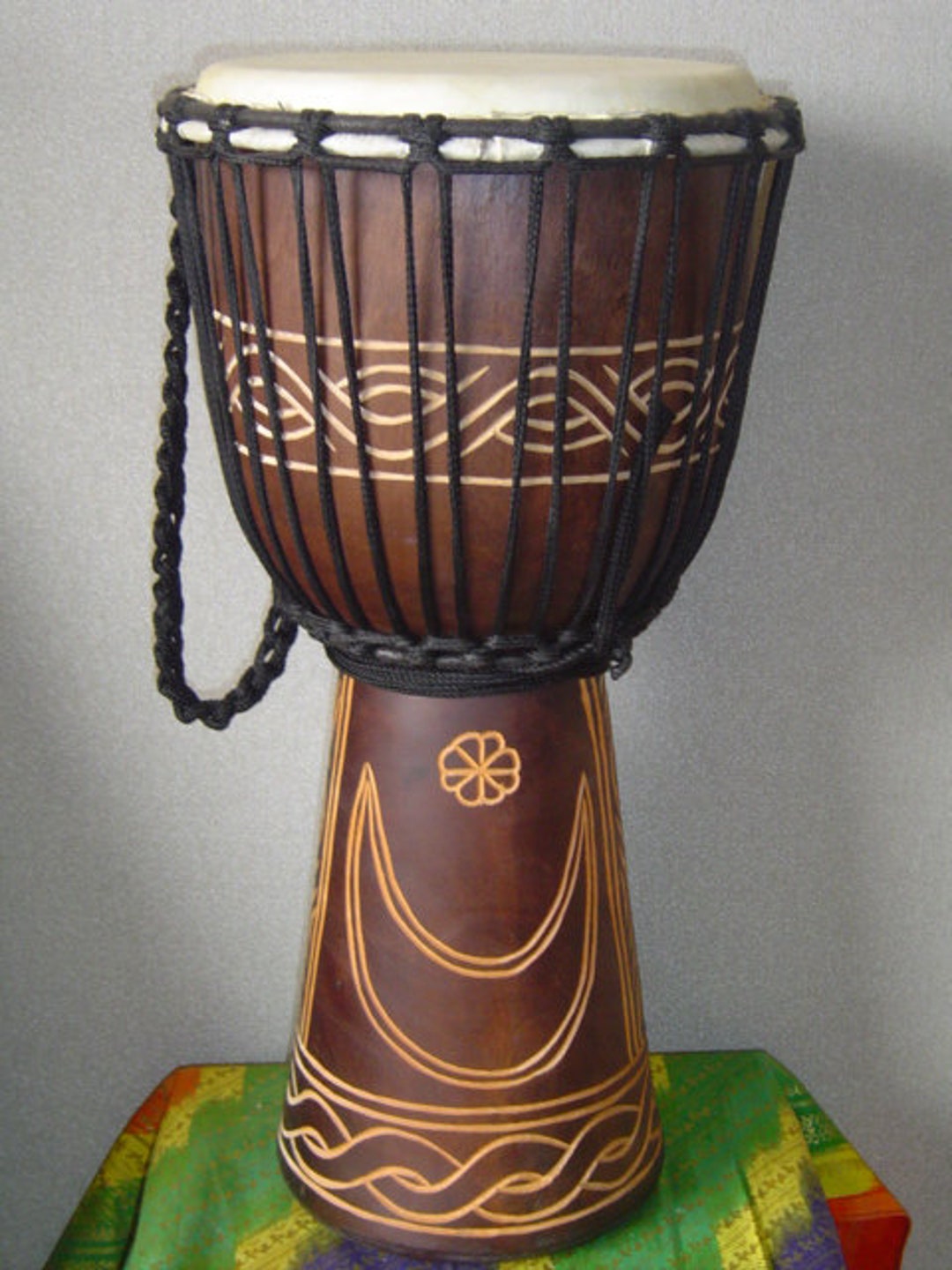 Handmade 20 Tall Deep Carved Djembe Bongo Drum MOON and STAR M15 FREE ...