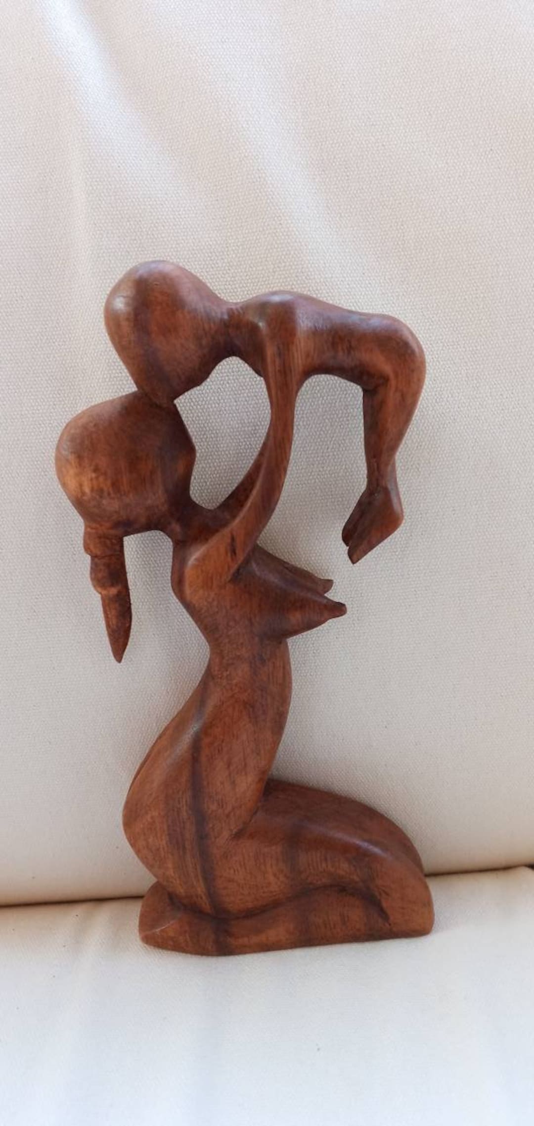 Handcarved 8" Abstract Mother and Baby/child Love Statue Sculpture ...