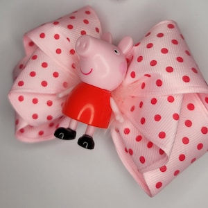 Peppa Pig Hair Bow (large Size) - Etsy