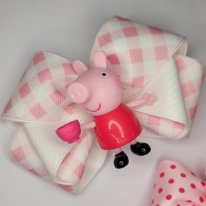 Peppa Pig Hair Bow (large Size) - Etsy