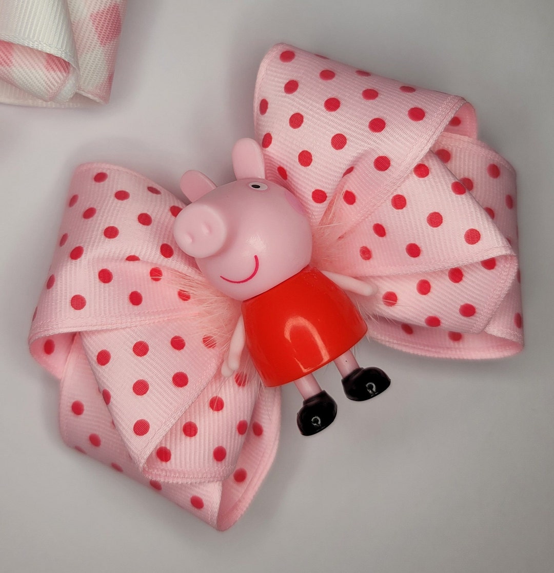 Peppa Pig Hair Bow (large Size) - Etsy