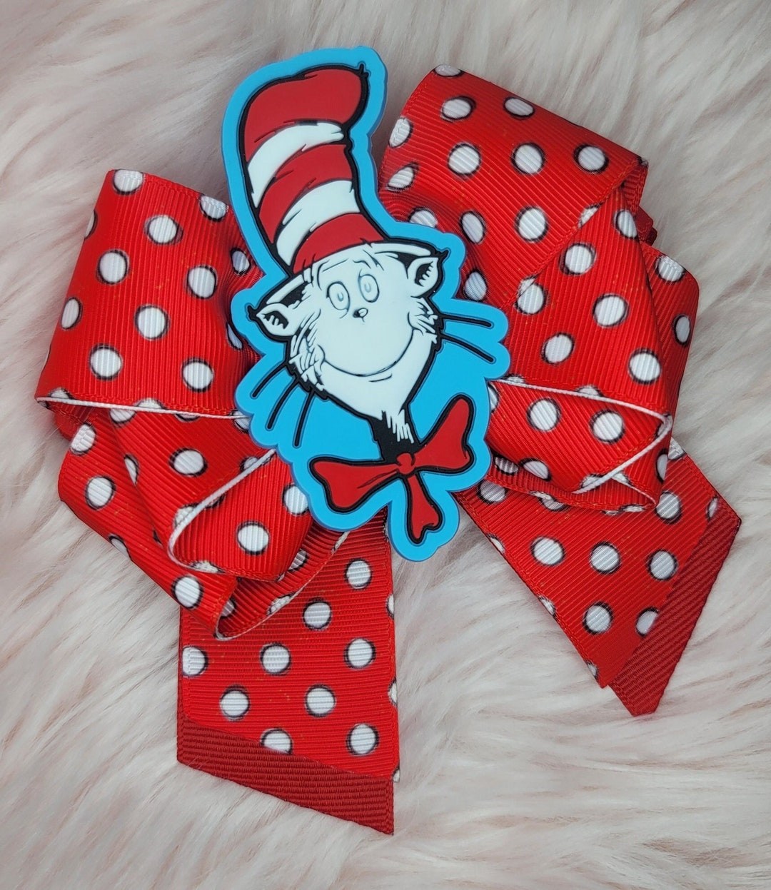 The Cat in the Hat Hair Bow! (large Bow) - Etsy
