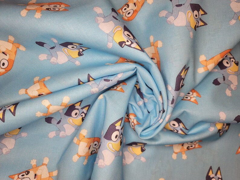 Bluey and Bingo Print Fabric 100% Cotton 1yd X 43in (91.44cm X 109.2cm ...