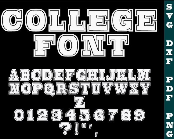 Varsity font SVGCollege font svg Collegiate Varsity Font | Etsy