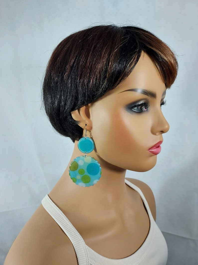 Scalloped Circle Blue-turquoise & Green Geometric Circles Print, JW ...