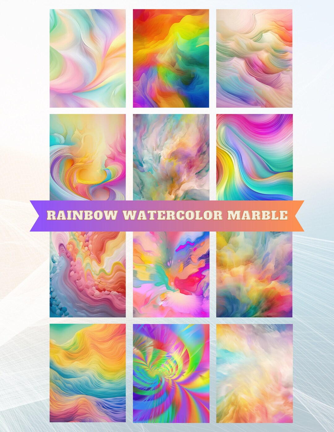 Decorative Diamond Painting Release Papers rainbow Watercolor Marble - Etsy