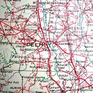 WWII Road Map of India AMS 5206 32 X 43 1944 Vintage Army Map Service U ...