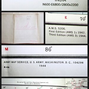 WWII Road Map of India AMS 5206 32 X 43 1944 Vintage Army Map Service U ...