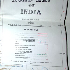WWII Road Map of India AMS 5206 32 X 43 1944 Vintage Army Map Service U ...