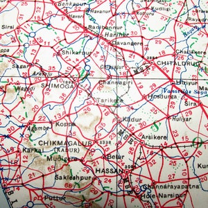 WWII Road Map of India AMS 5206 32 X 43 1944 Vintage Army Map Service U ...