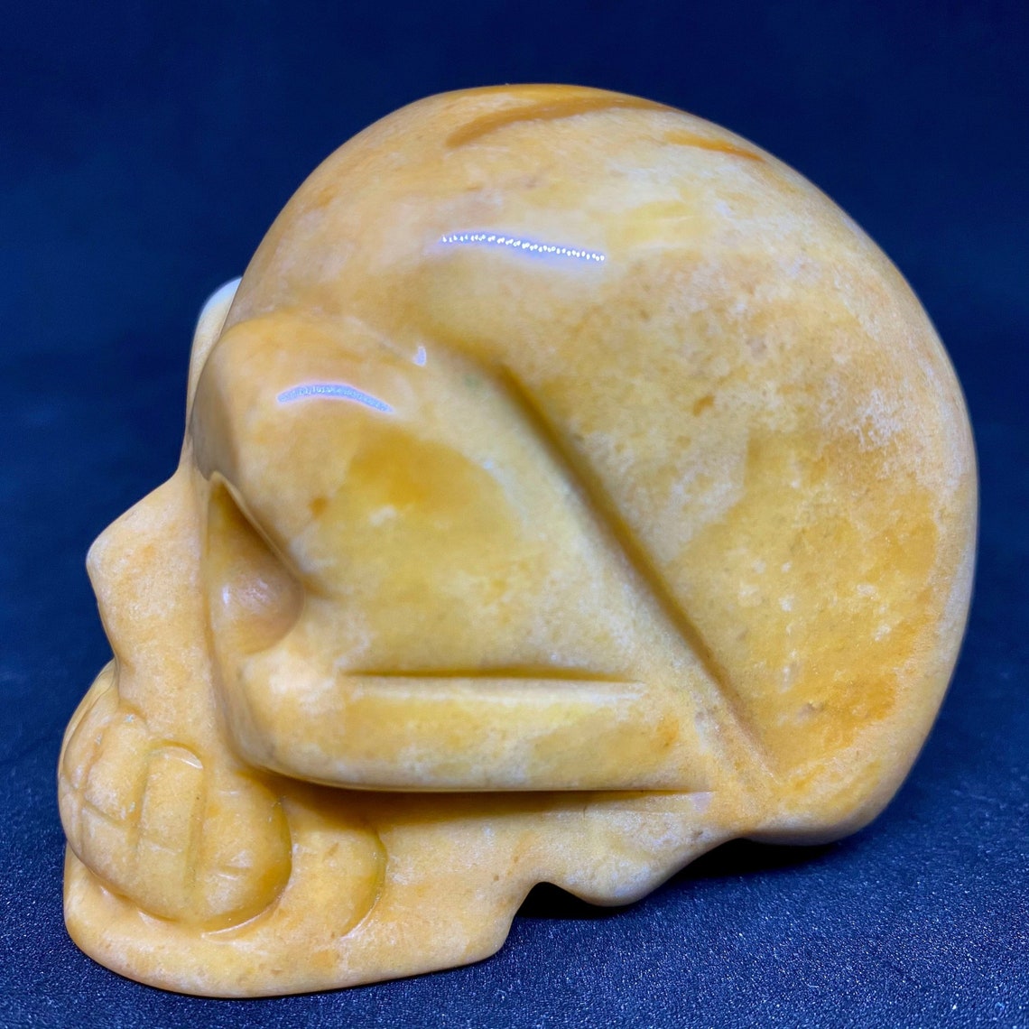 Yellow Jade Crystal Skull Carved 327g | Etsy