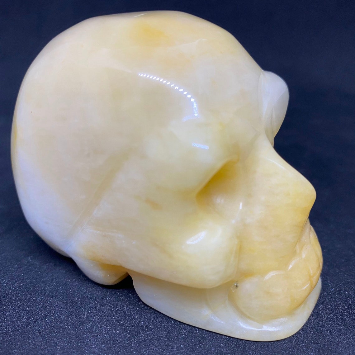 Yellow Jade Crystal Skull Carved 323g | Etsy