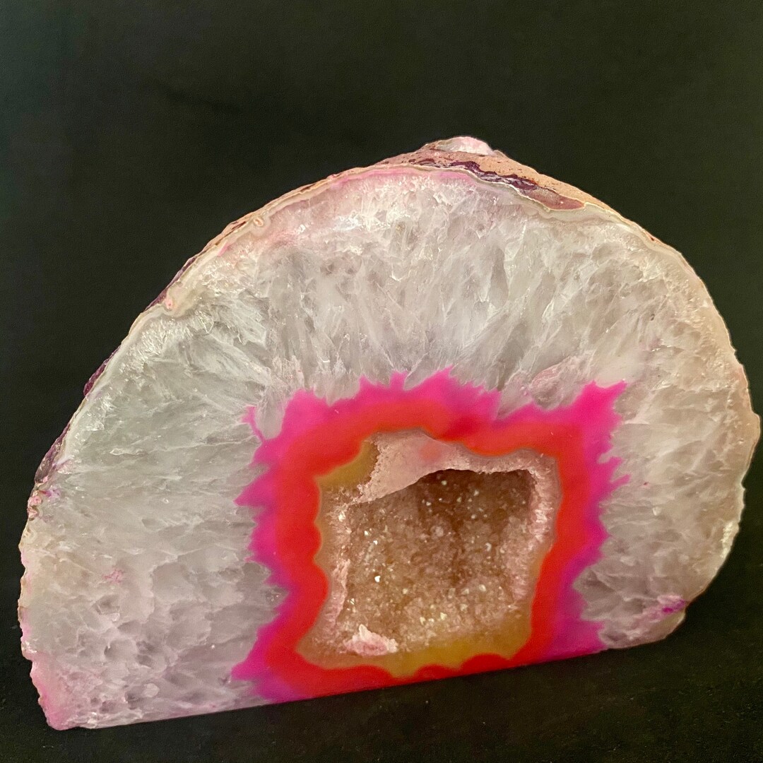 Cristal de geoda de corte de base de ágata rosa perfecto para ...