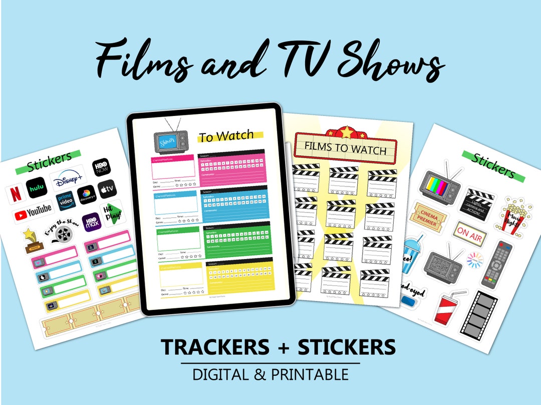 Films and TV Shows Tracker - Digital Planners - Trackers - Free Time ...