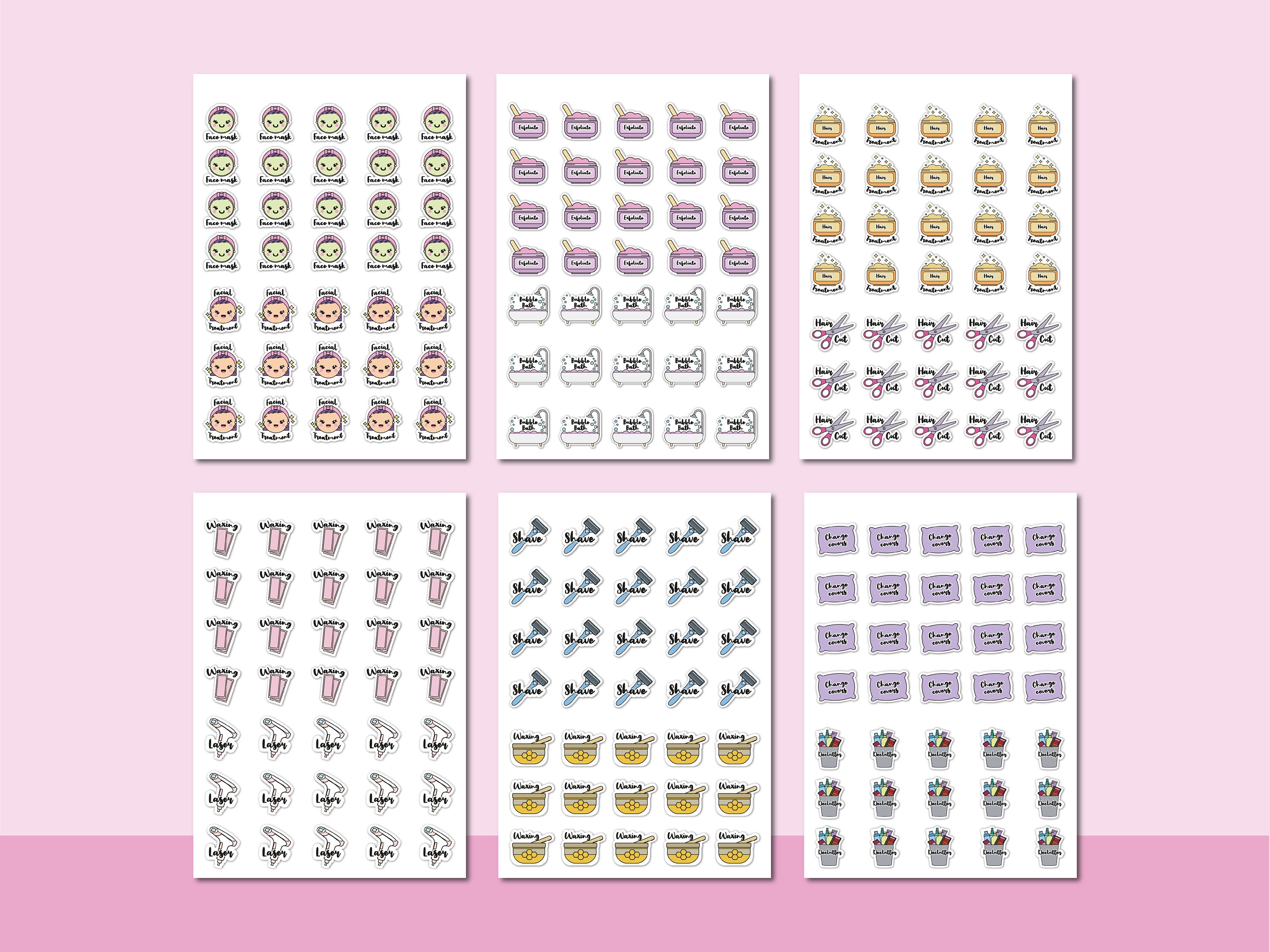 24 Beauty and Selfcare Stickers - Digital and Printable - Etsy