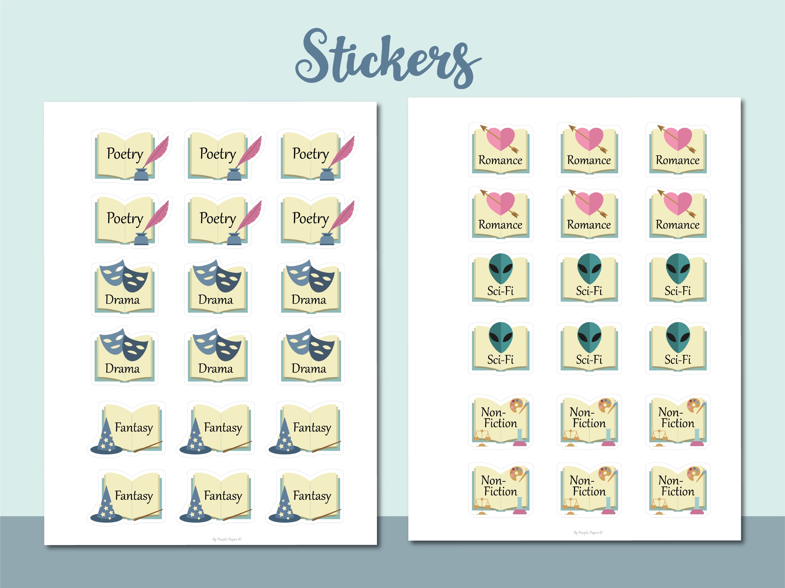 Printable Book Reading Planner Stickers A4 and Letter - Etsy