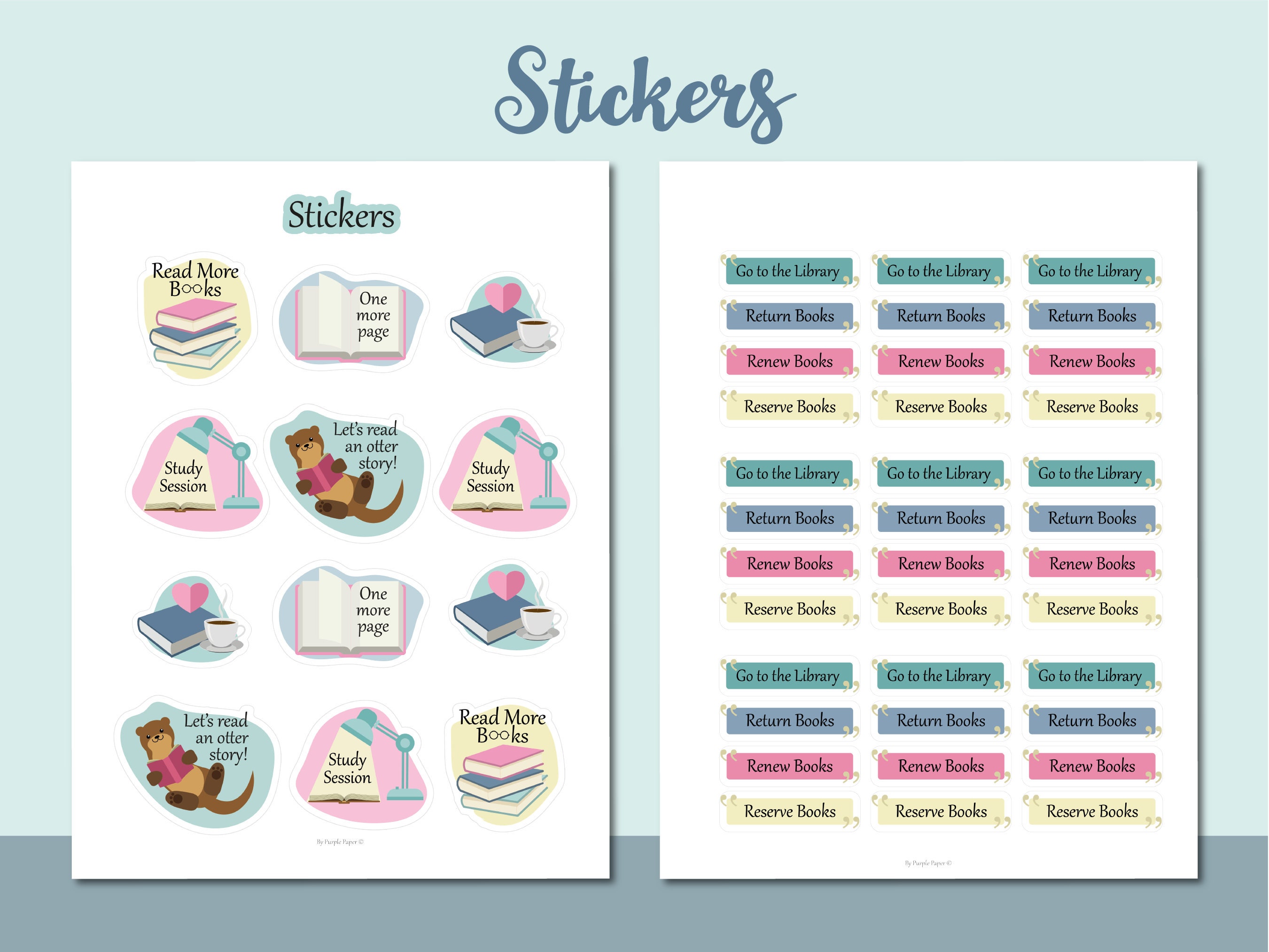 Printable Book Reading Planner Stickers A4 and Letter - Etsy