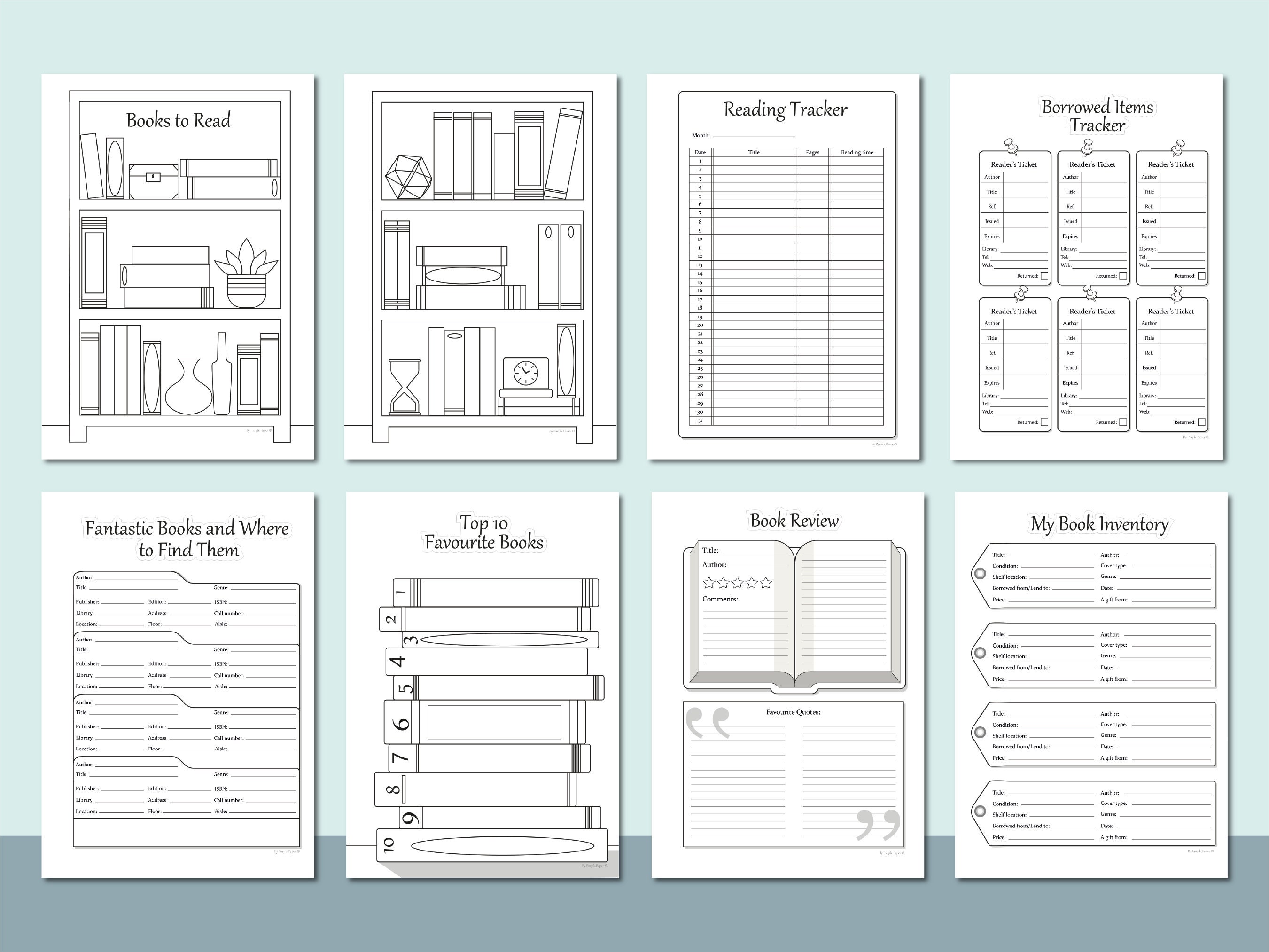Printable Book Reading Planner Stickers A4 and Letter - Etsy