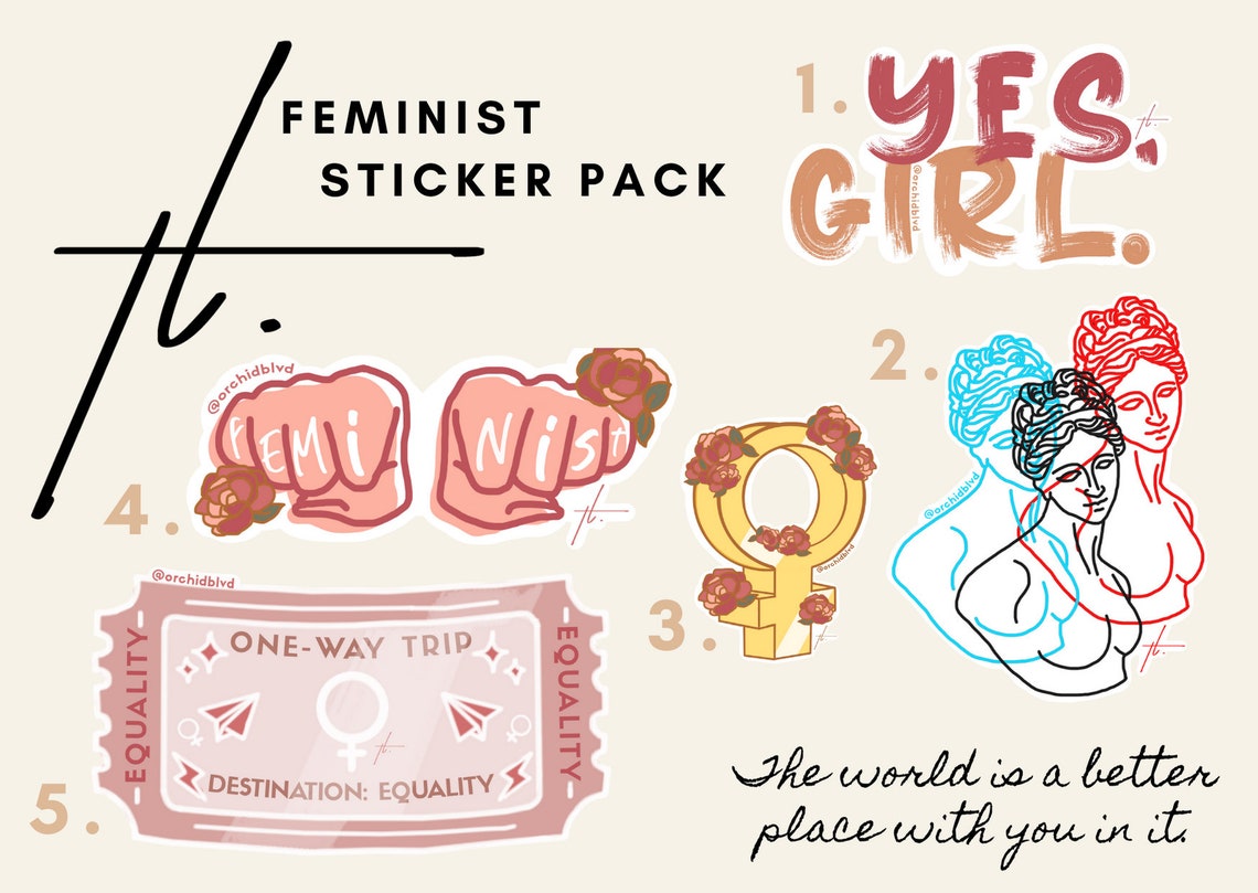 Feminist Sticker Pack 5 Etsy
