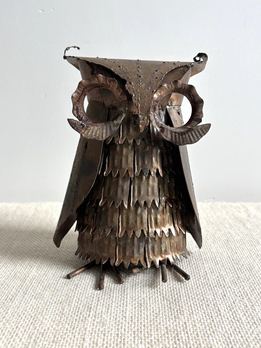 Vintage 70s Brutalist Patina Torch Cut Copper Owl Sculpture - Etsy