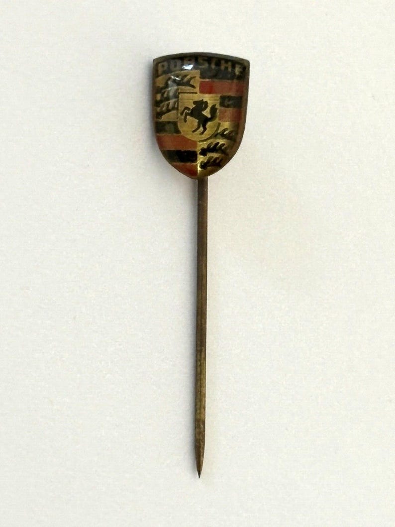 Vintage Porsche 1970s Logo Lapel or Hat Pin Gold Tone Enamel - Etsy