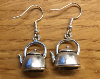 Tea Cup Earrings, Tea Kettle Heart Earrings, Tea Lover Jewelry Gift for ...