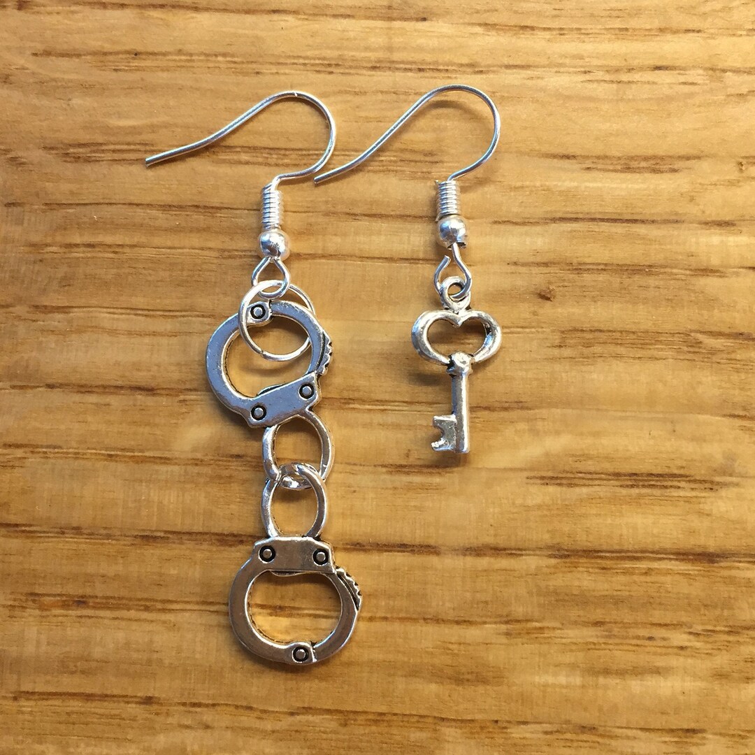 Handcuff and Key Earrings - Etsy