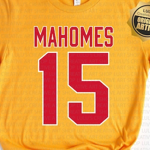 Mahomes 15 Svg-png-jersey Letters Svg-png-red Kingdom Svg - Etsy
