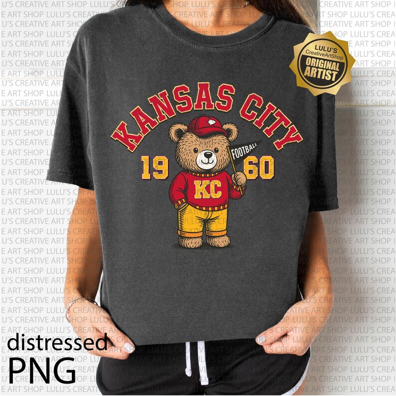KC Bear PNG-KC Teddy Bear Png-kc Football Bear Png-kc Football Png-red ...