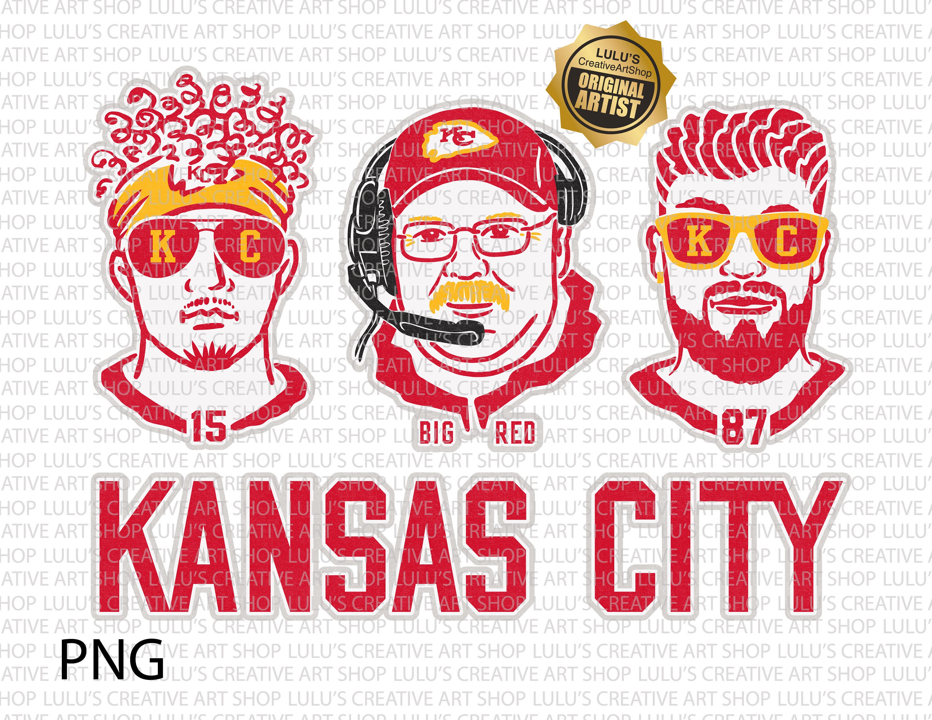 Mahomes png-Kelce png-Andy Reid png-KC Football png-Red - Etsy.de
