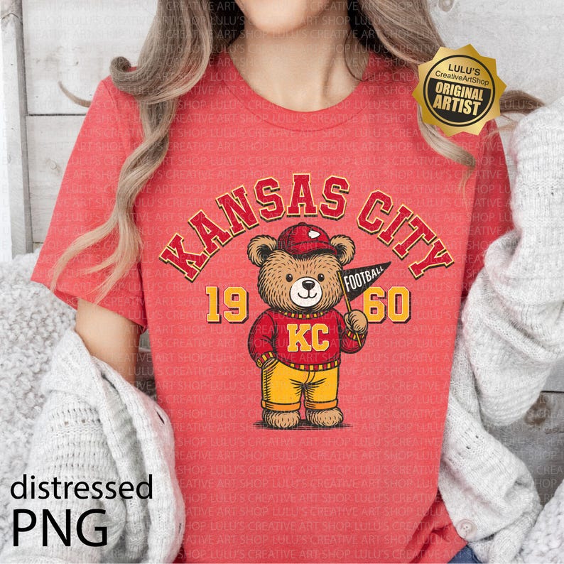 KC Bear PNG-KC Teddy Bear Png-kc Football Bear Png-kc Football Png-red ...