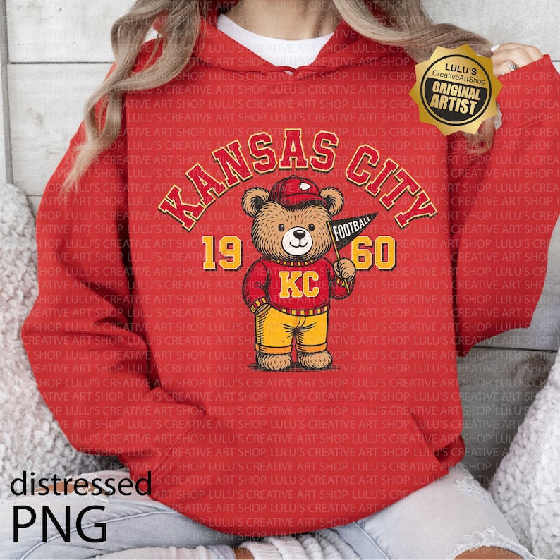 KC Bear PNG-KC Teddy Bear Png-kc Football Bear Png-kc Football Png-red ...